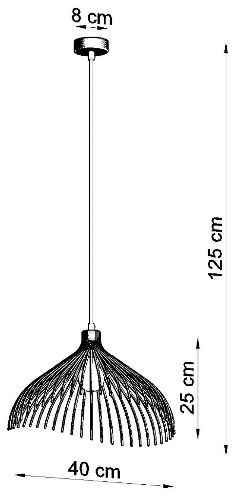 Závěsné svítidlo Umb, 1x bílé drátěné stínítko