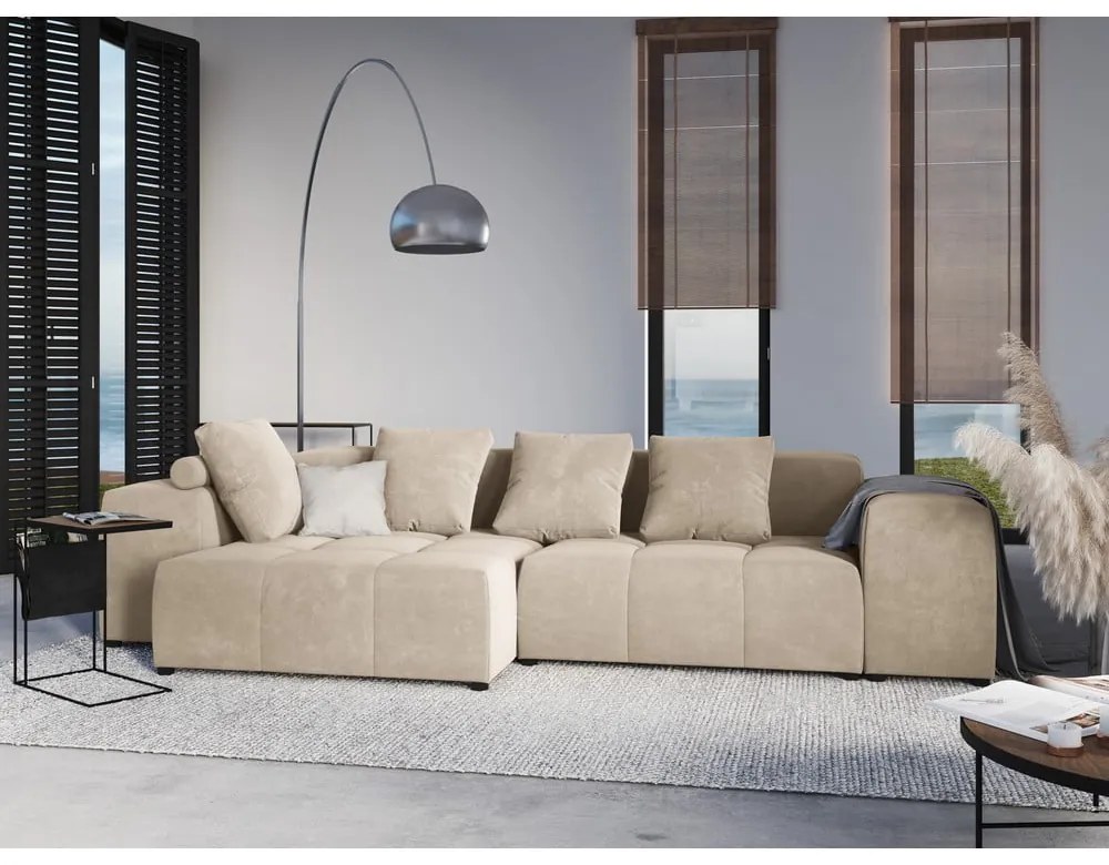 Béžový sametový polštář k modulární pohovce Rome Velvet - Cosmopolitan Design