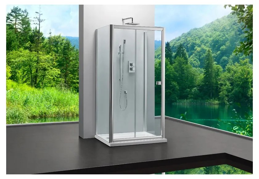 Sprchový kout 3stranný-posuvné dveře+vanička