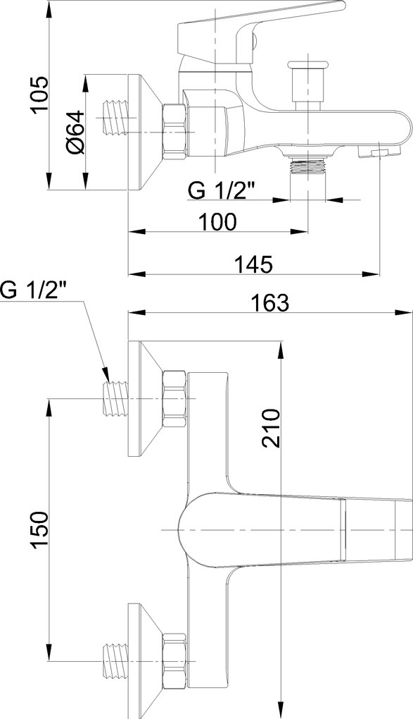 Invena Kalon, vanová baterie, 150mm, chromová, INV-BW-42-001-X Leták: https://cloud.invena.pl/s/nnXaZKg3crBrRkz/download?path=%2FPliki%20do%20strony%20www%2FBW-42-001-X/Inne/BW-42-001-X-ulotka-ENG…