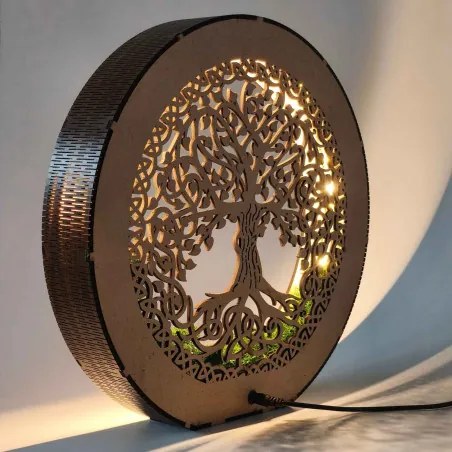Dřevěná LED lampa Strom života s měchem, Stmívatelná I SENTOP LED0610