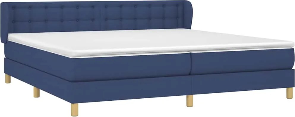 Box spring postel s matrací modrá 200x200 cm textil 3127155