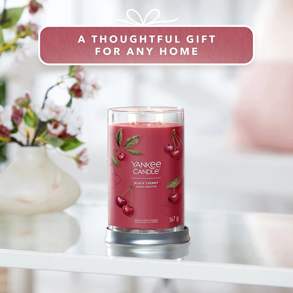 Yankee Candle vonná svíčka Signature Tumbler ve skle velká Black Cherry 567 g