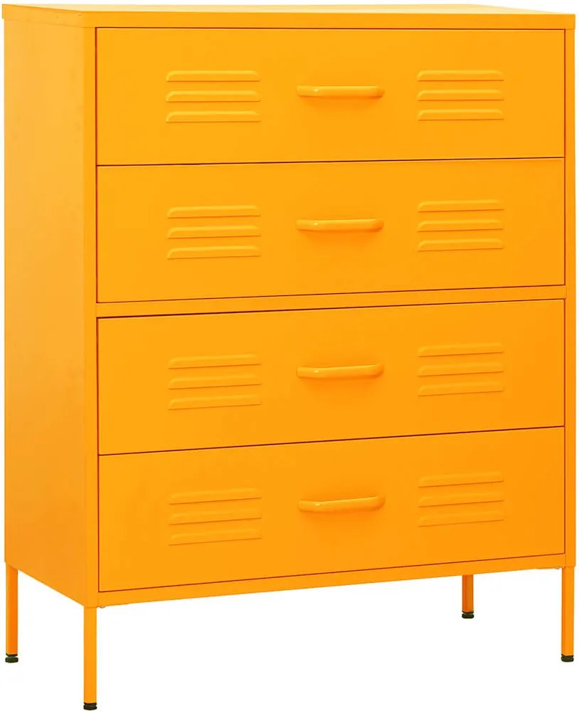 Komoda se zásuvkami hořčicově žlutá 80 x 35 x 101,5 cm ocel 336200
