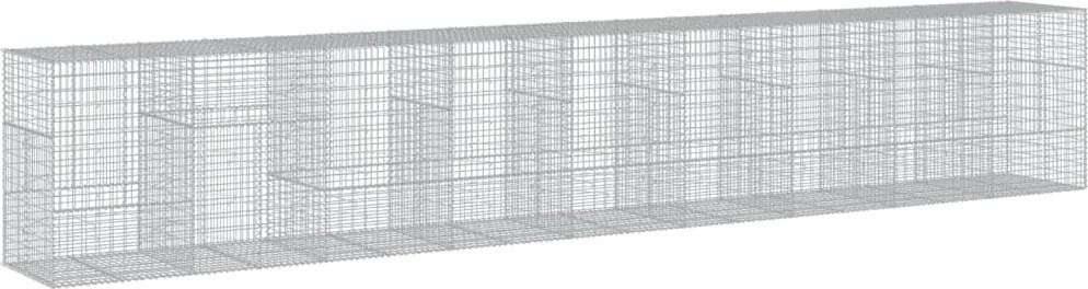 Gabionový koš s víkem 900 x 100 x 150 cm pozinkované železo 3295221
