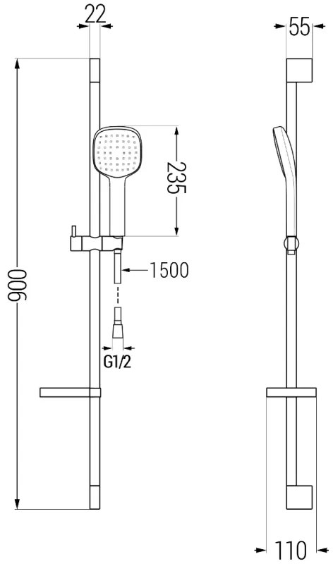 Mexen sprchový set DS33, chrom, 785334583-00