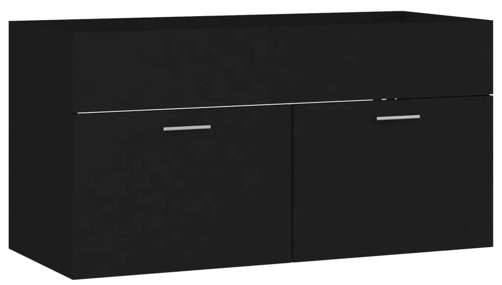 Skříňka pod umyvadlo černá 90 x 38,5 x 46 cm dřevotříska - Default Title