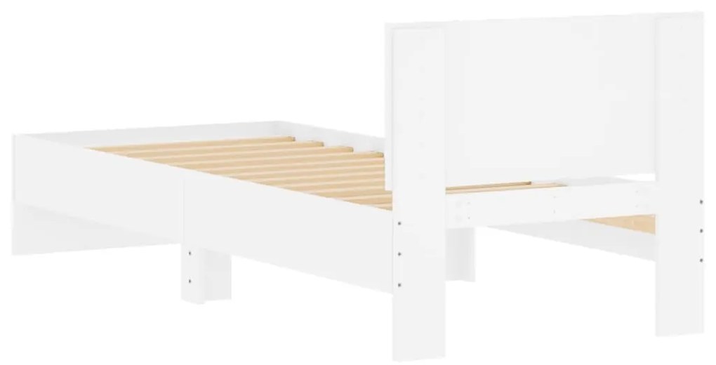 Rám postele s čelem bílý 75 x 190 cm kompozitní dřevo
