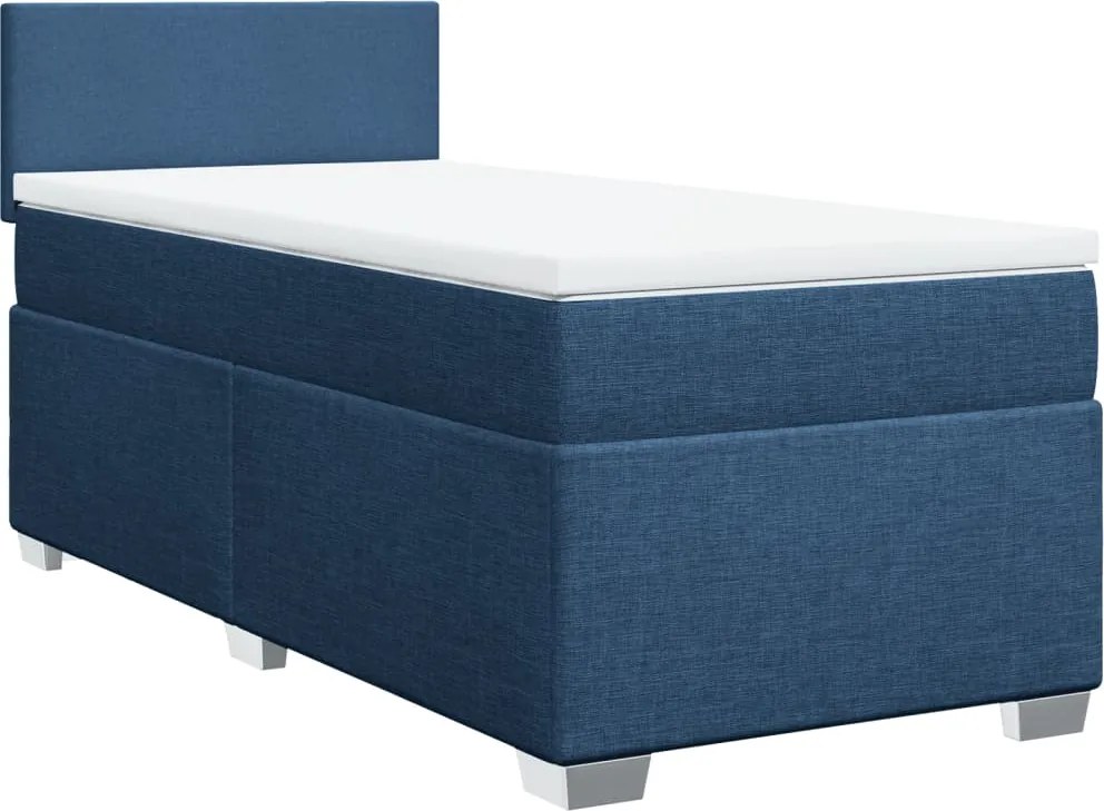 Box spring postel s matrací modrá 80x200 cm textil 3288014