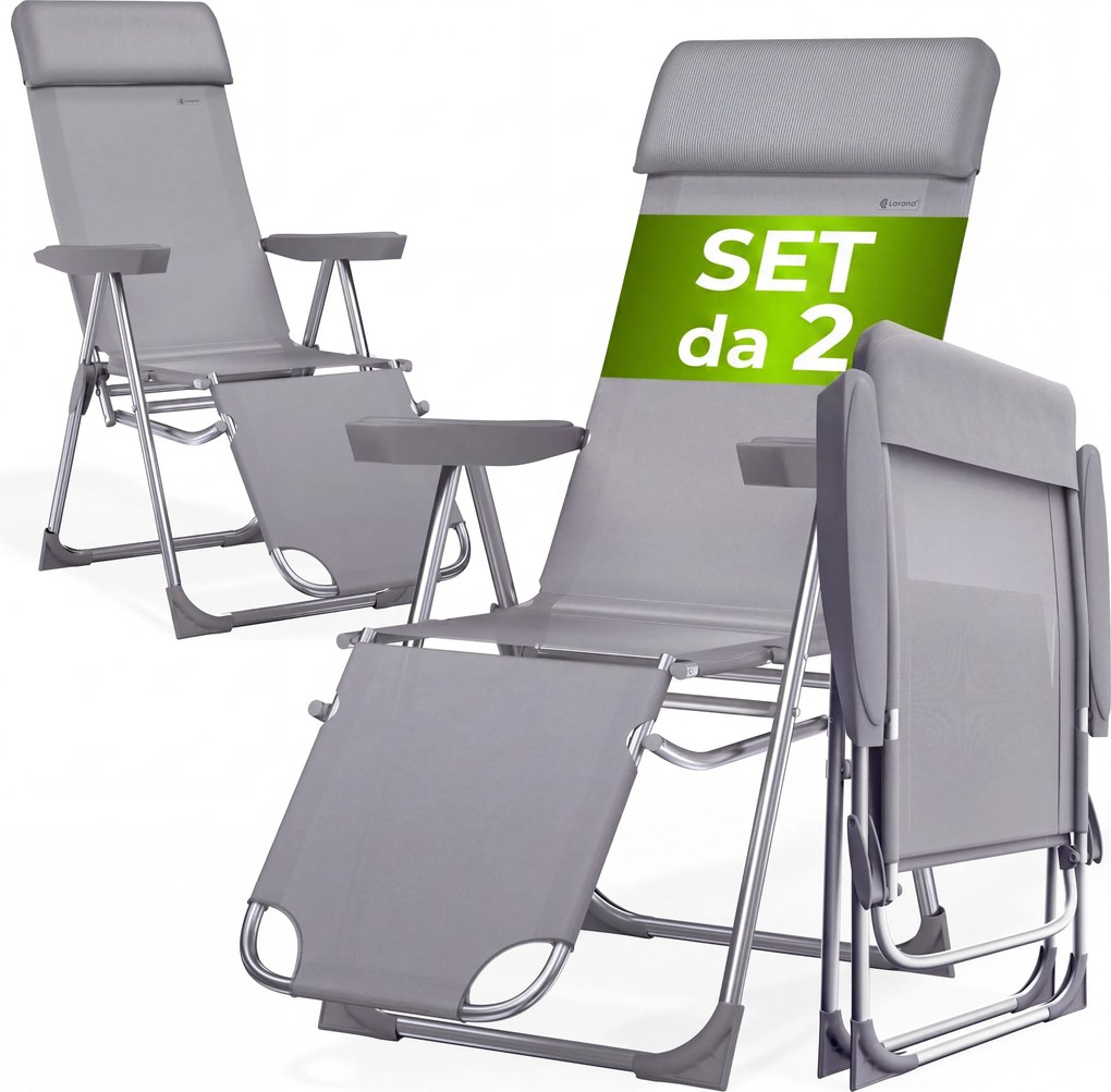 Zahradní židle vysoké opěradlo sada 2 ks antracitová hliník