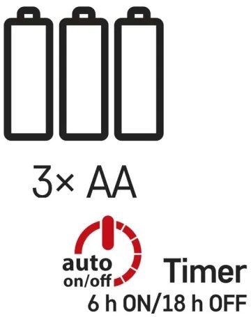 Vánoční osvětlení EMOS D4FW03 ZY2056 120LED řetěz 8,4m 3xAA teplá bílá s časovačem