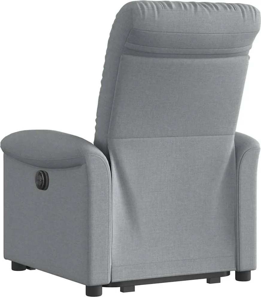 Zvedací polohovací křeslo světle šedé textil 3303254