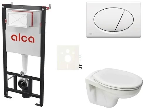 Cenově zvýhodněný závěsný WC set Alca do lehkých stěn / předstěnová montáž + WC Ceramia S-Line Pro SIKOASP1