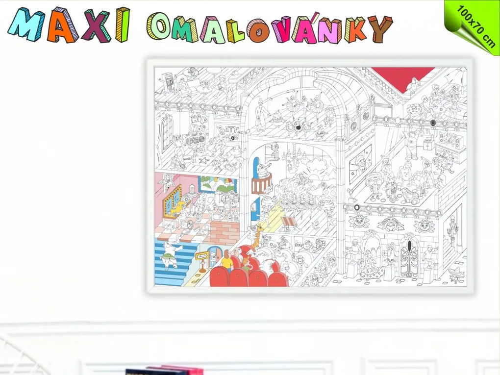 OMY DESIGN-PLAY, Dětské obrazy a plakáty na vymalování, Tanec, 100x70cm