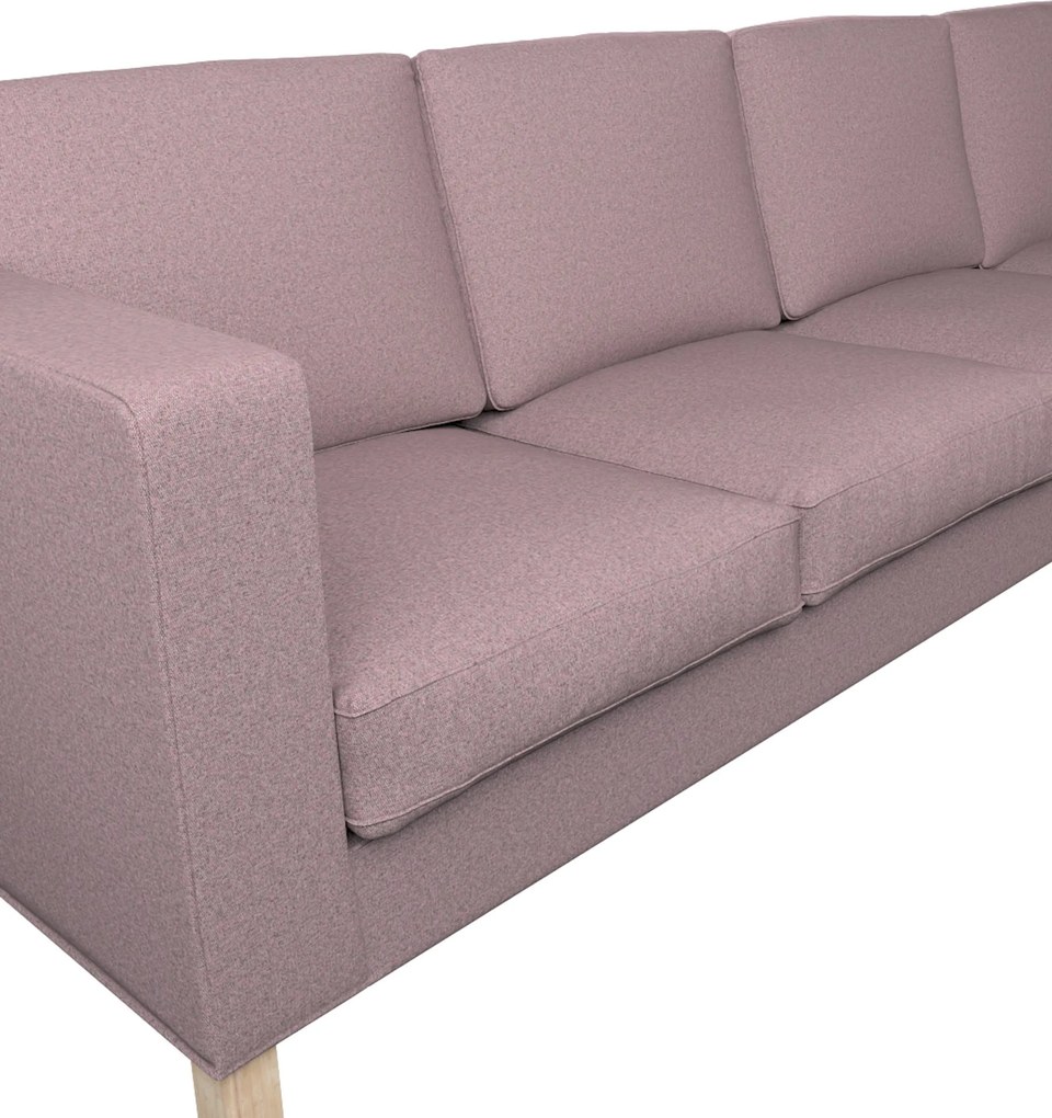 Potah na pohovku Karlanda levá rohová barva růžová látka pletený vzor