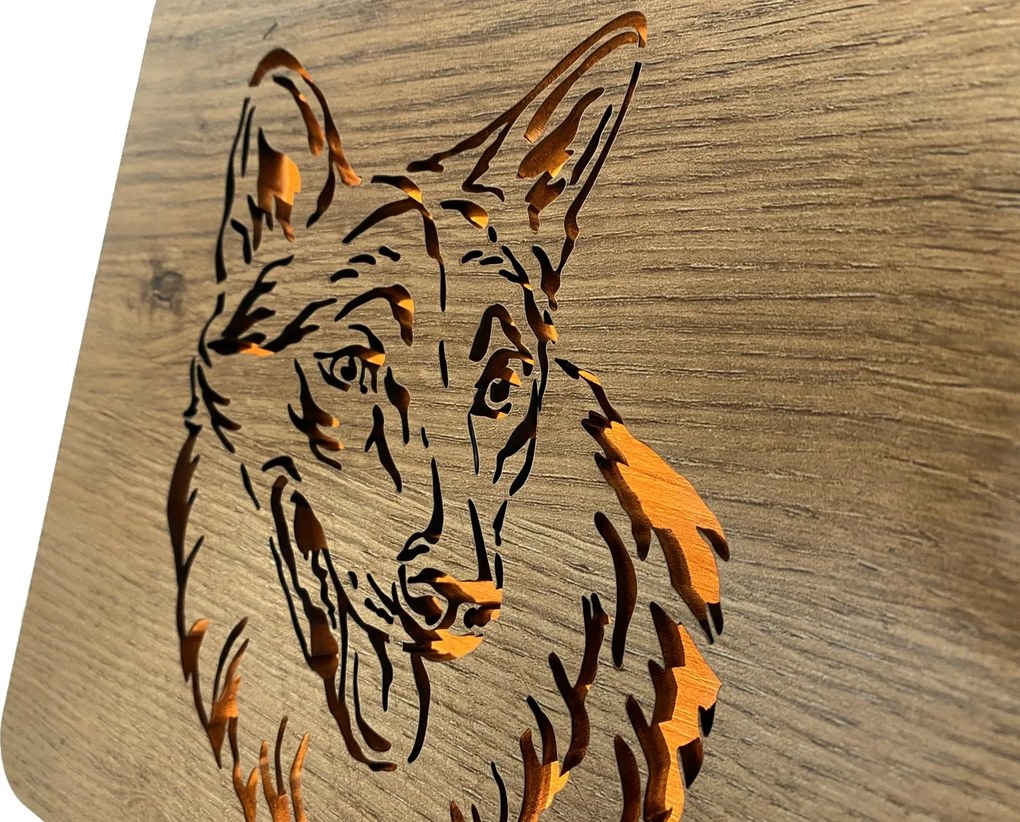 Li-Go "Německý Ovčák" lampa 19x19 cm provedení povrchu: dub