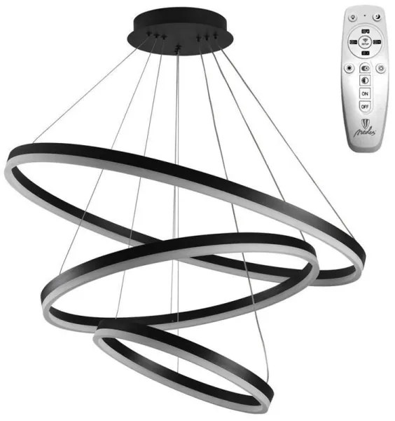 Brilagi -LED Stmívatelný lustr na lanku CIRCLE LED/125W/230V 3000-6500K černá+DO