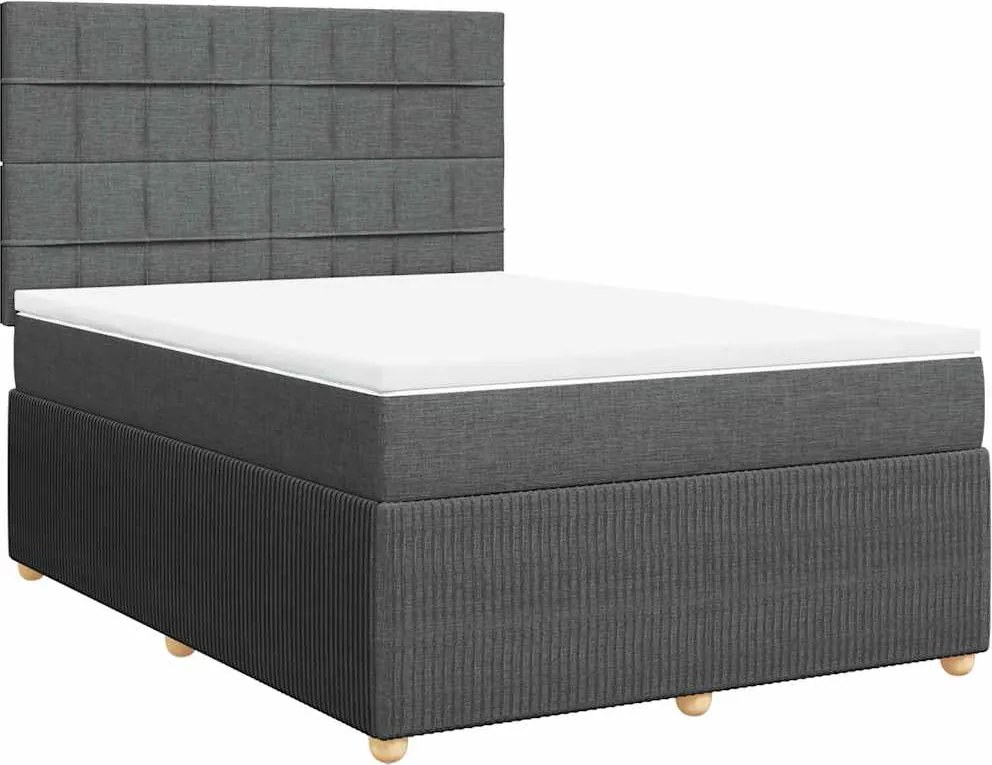 Box spring postel s matrací tmavě šedá 140x200 cm textil 3292080