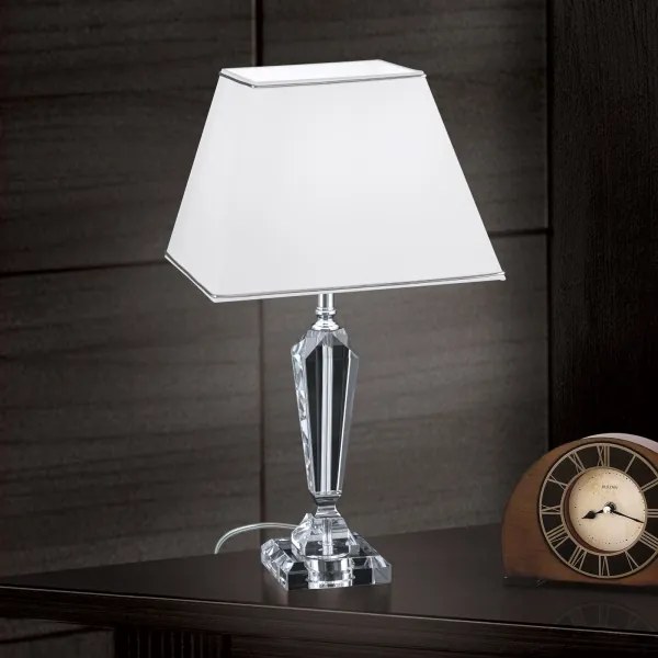 Orion LA 4-1201 - Křišťálová stolní lampa VERONIQUE 1xE27/60W/230V bílá/čirá