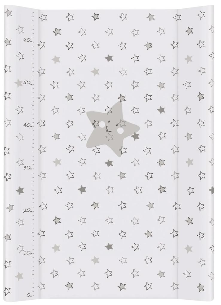 CEBA Podložka přebalovací 2-hranná s pevnou deskou (50x70) Comfort Hvězdy šedá