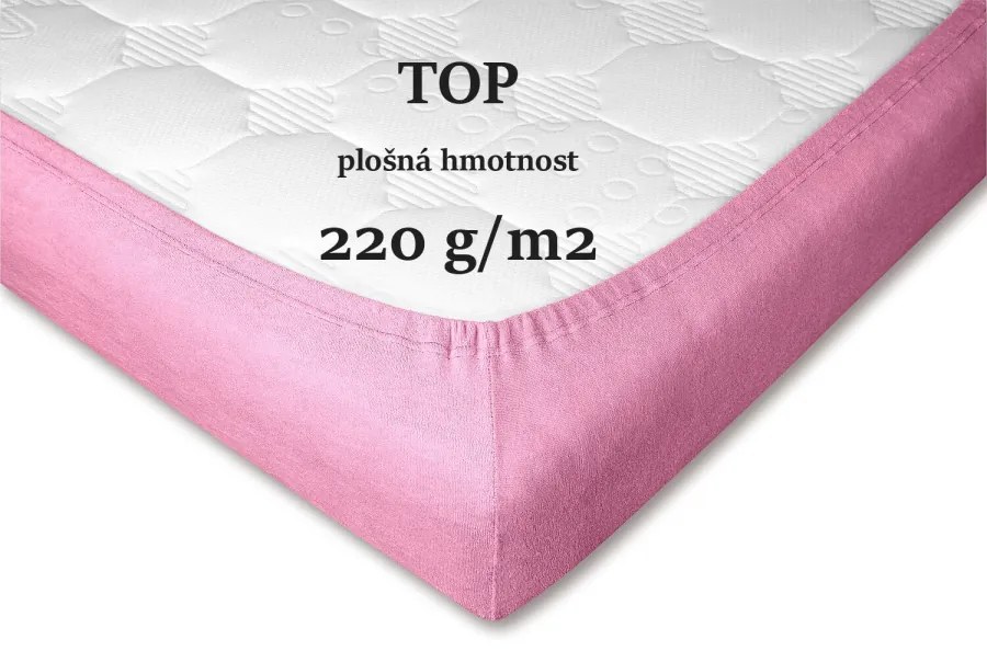DADKA VRACOV Froté prostěradlo starorůžové Rozměr 80x200x20