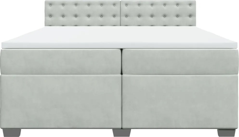 Box spring postel s matrací světle šedá 200x200 cm samet 3288714