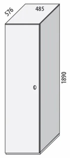 Domestav - DOMINO Skříň 1 dvířková hloubka 576 buk cink, olejovaný