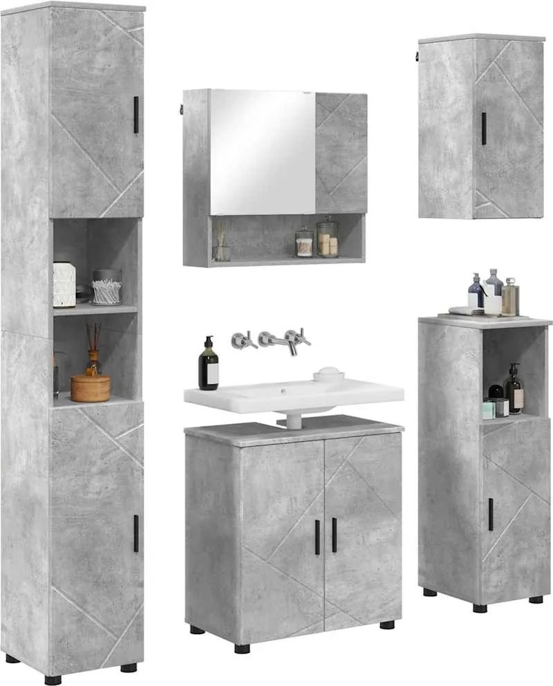Sada koupelnového nábytku 5 ks Betonově šedá 61 x 35 x 64 cm 3392986