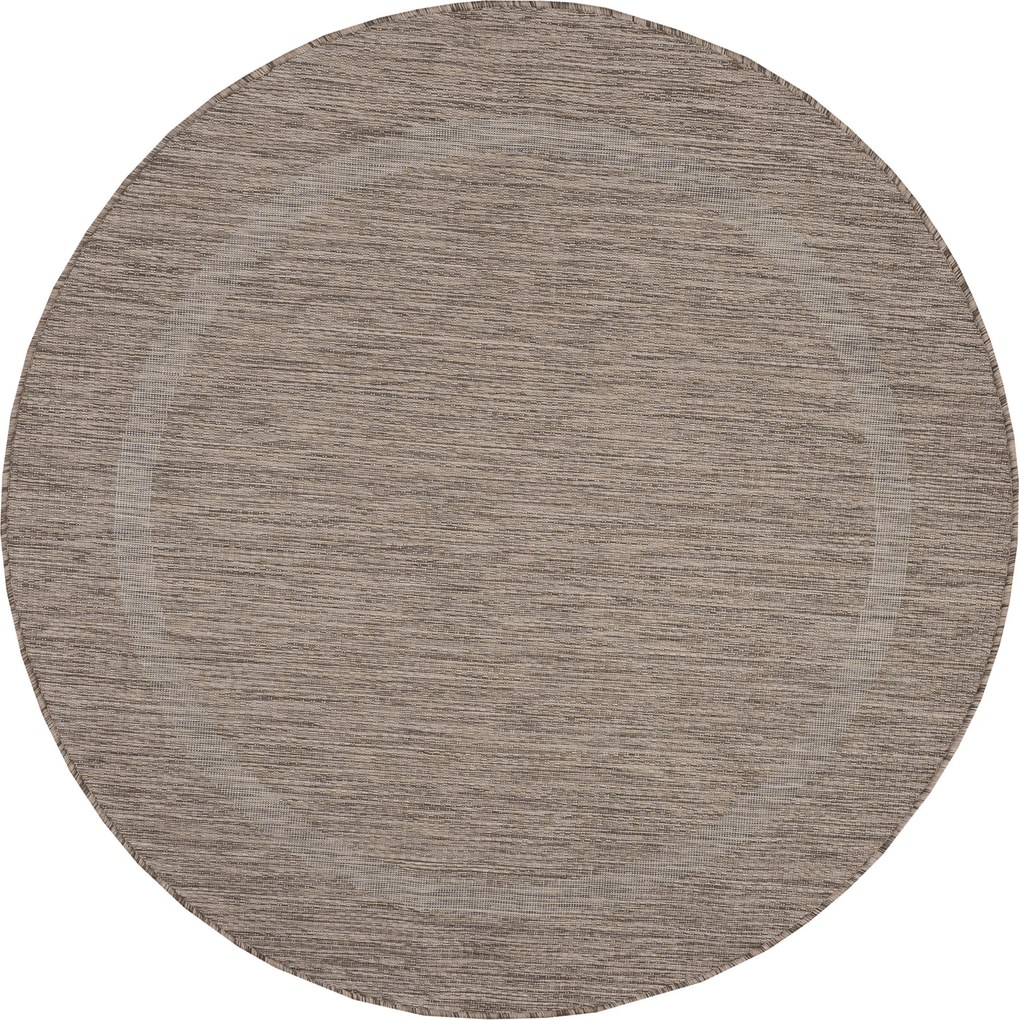 Ayyildiz, Kusový koberec Relax 4311 Brown kruh, 200x200 (průměr) kruh, hnědá, chodba / předsíň