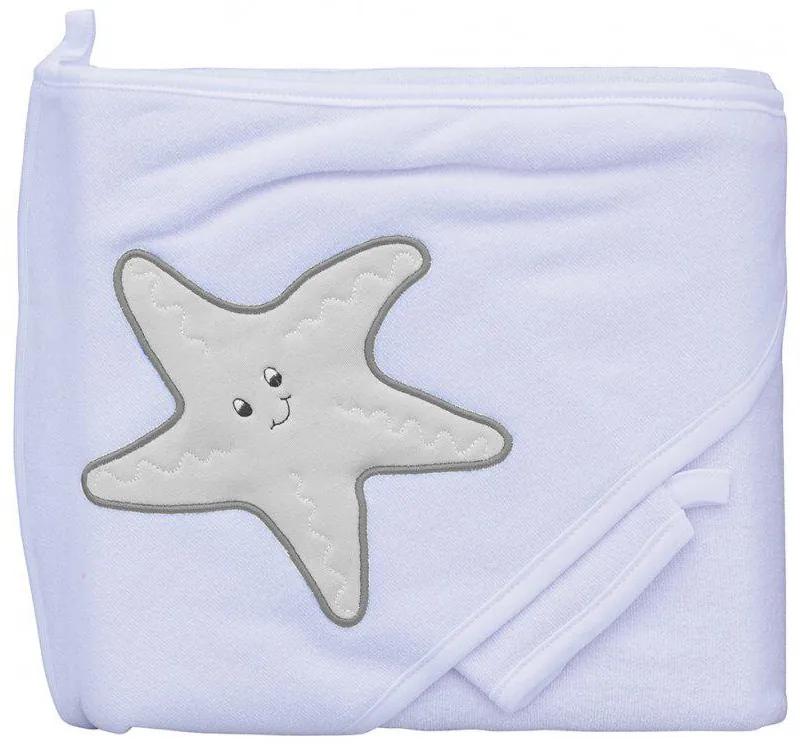 Scarlett Froté ručník - hvězda s kapucí Bílá