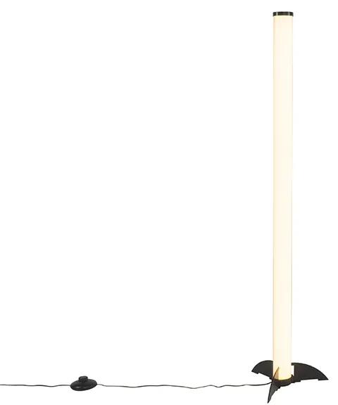 Designová stojací lampa černá s opálem vč. LED - Bomba