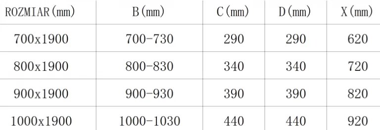Mexen TEXAS sprchové dveře do otvoru 90 cm, 880-090-000-01-00