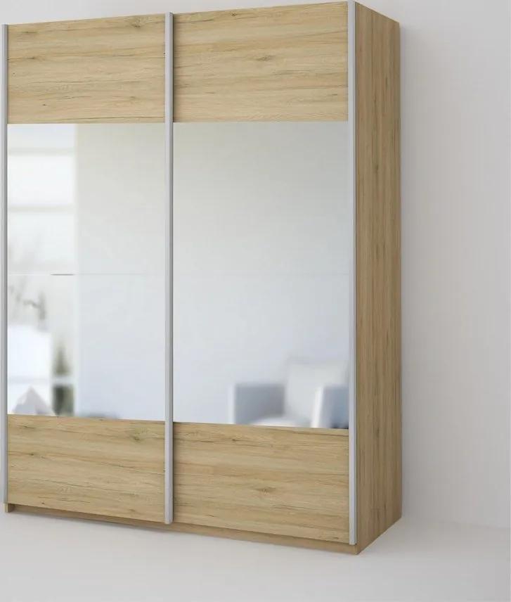 Casarredo ECO 150 2D2L šatní skříň se zrcadlem sonoma