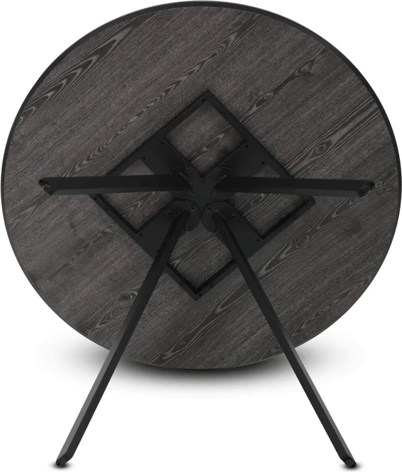 Kulatý jídelní stůl 100x100cm HT-R5010 GREY, lamino, šedý dub