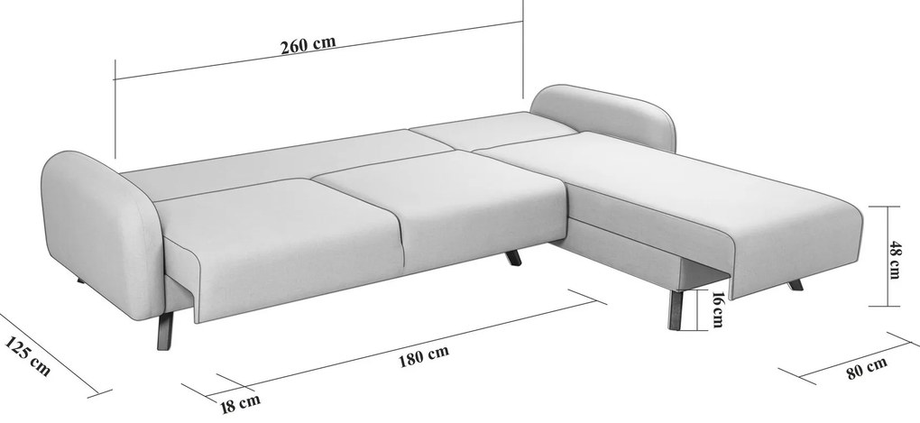 Hanah Home Rohová pohovka HERA antracitová 297 cm