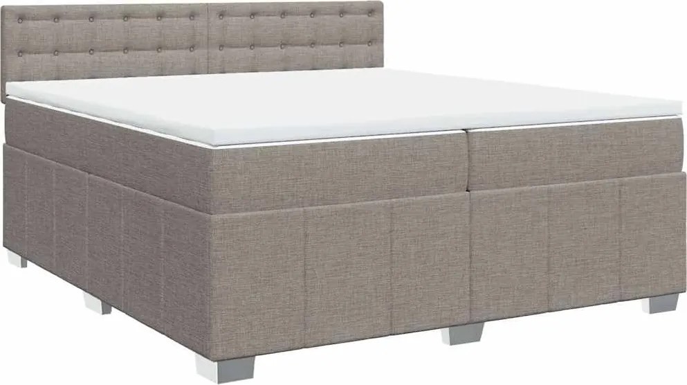 Box spring postel s matrací taupe 200x200 cm textil 3287193