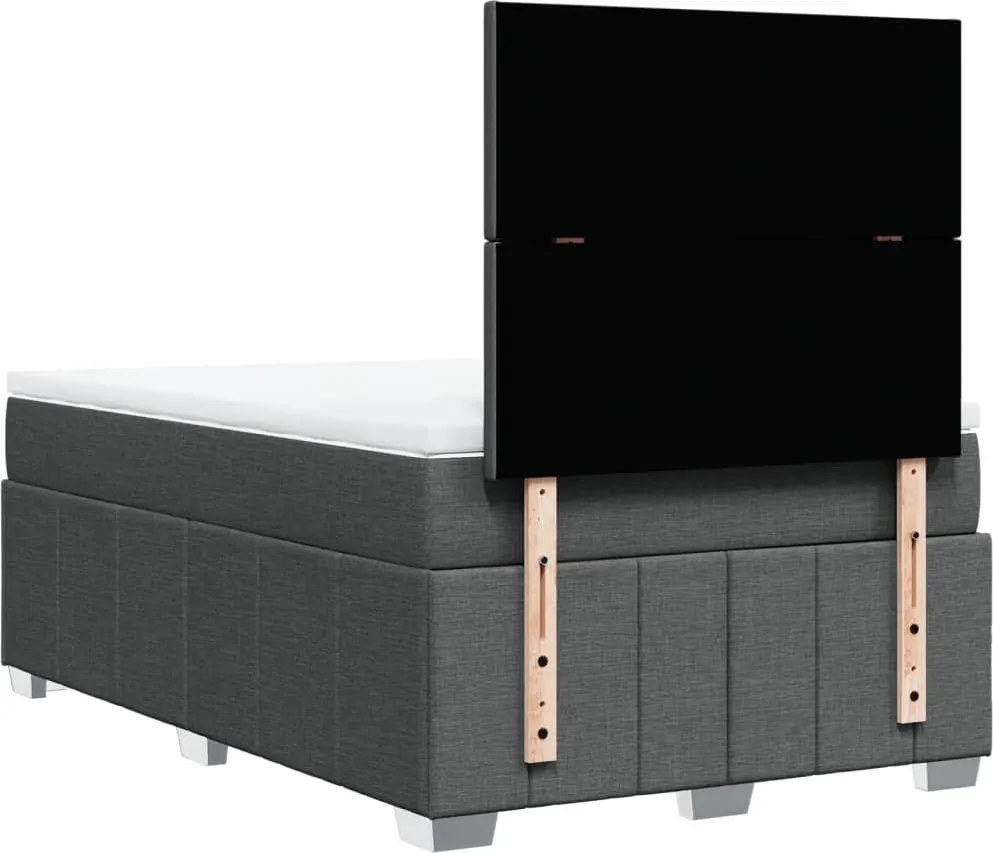Box spring postel s matrací tmavě šedá 120x200 cm textil 3291629
