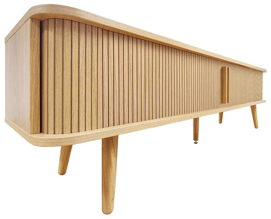 TV stolek v dekoru dubu v přírodní barvě 178x50x40 cm Rove – Woodman