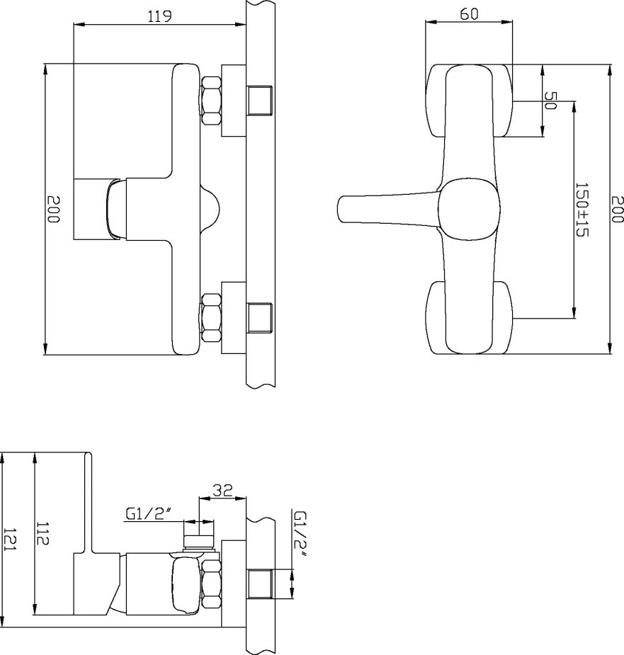 Invena Trend, sprchová baterie s ruční bodovou sprchovou soupravou, měděná matná, INV-BN-02-014-V