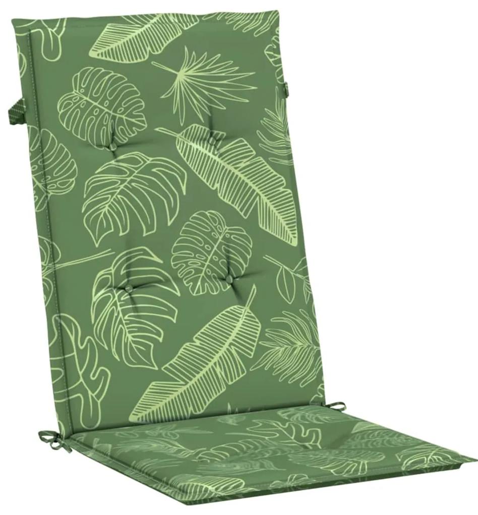 Podušky na židli s vysokým opěradlem 2 ks vzor listů textil