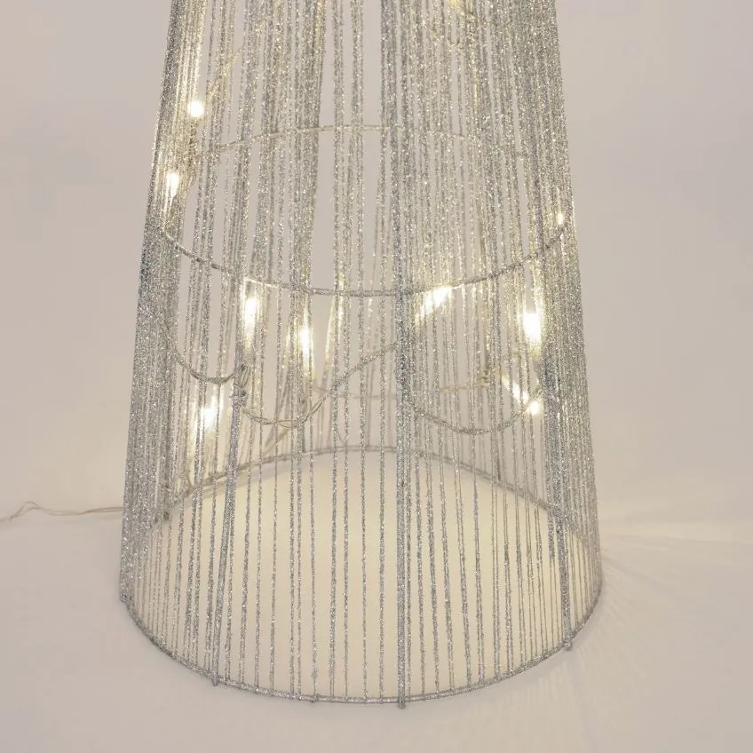 Set tří stříbrných vánočních LED dekorací Kave Home Marleen 40/60/80 cm