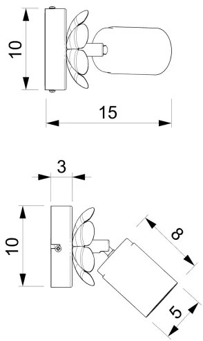 Nástěnné bodové svítidlo FLOWER 1xGU10/8W/230V matný chrom