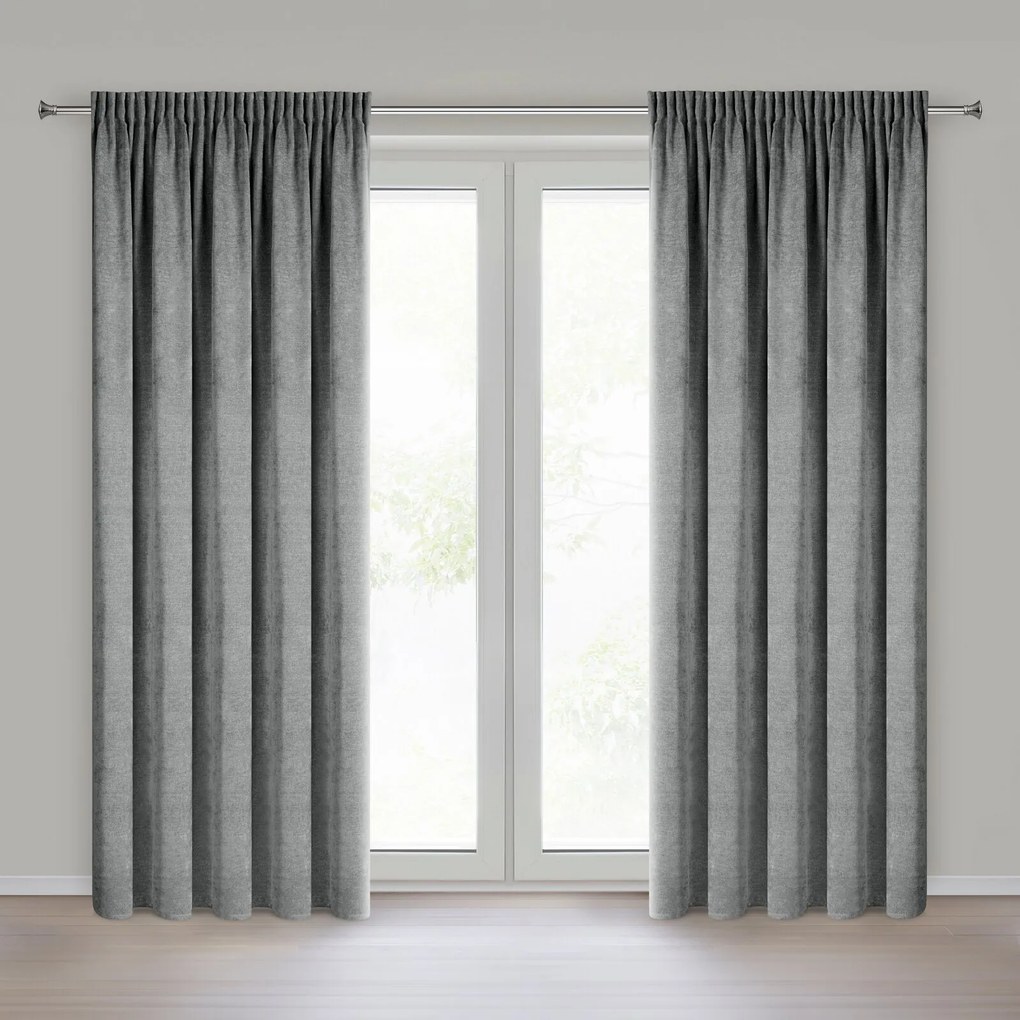 ZATEMŇOVACÍ ZÁVĚS NA PÁSCE NESKA 140X270 CM ŠEDÁ