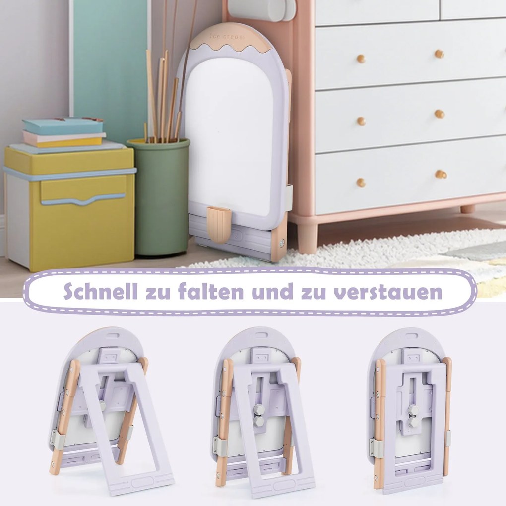 Costway Dětský stojan s židlí Výškově nastavitelná a skládací dětská deska