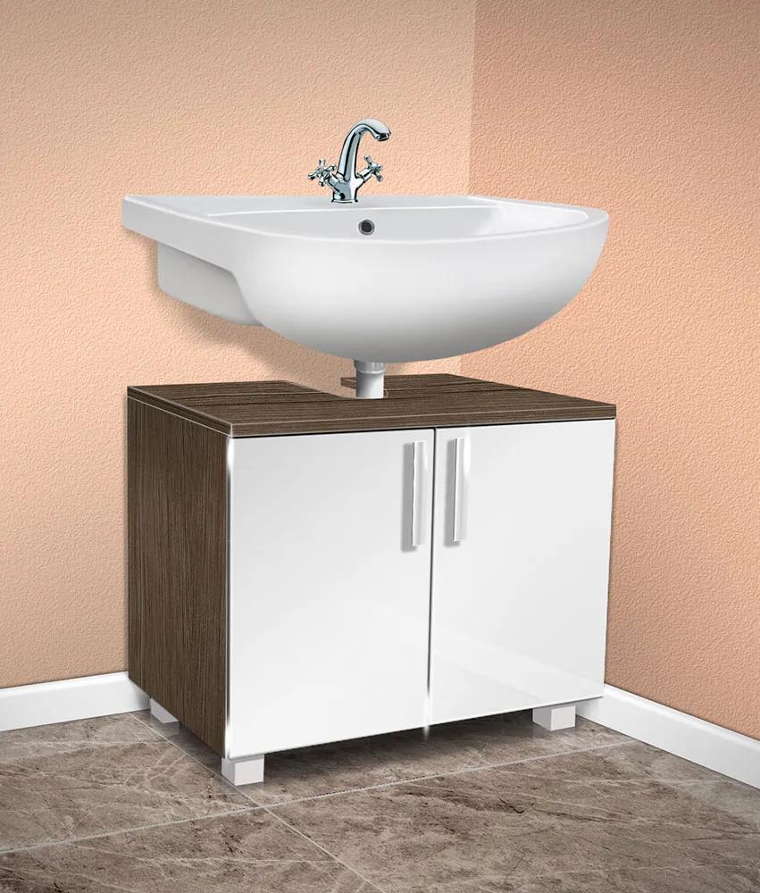 Nabytekmorava Koupelnová skříňka pod umyvadlo K7 barva skříňky: rigoletto, barva dvířek: bílý lesk