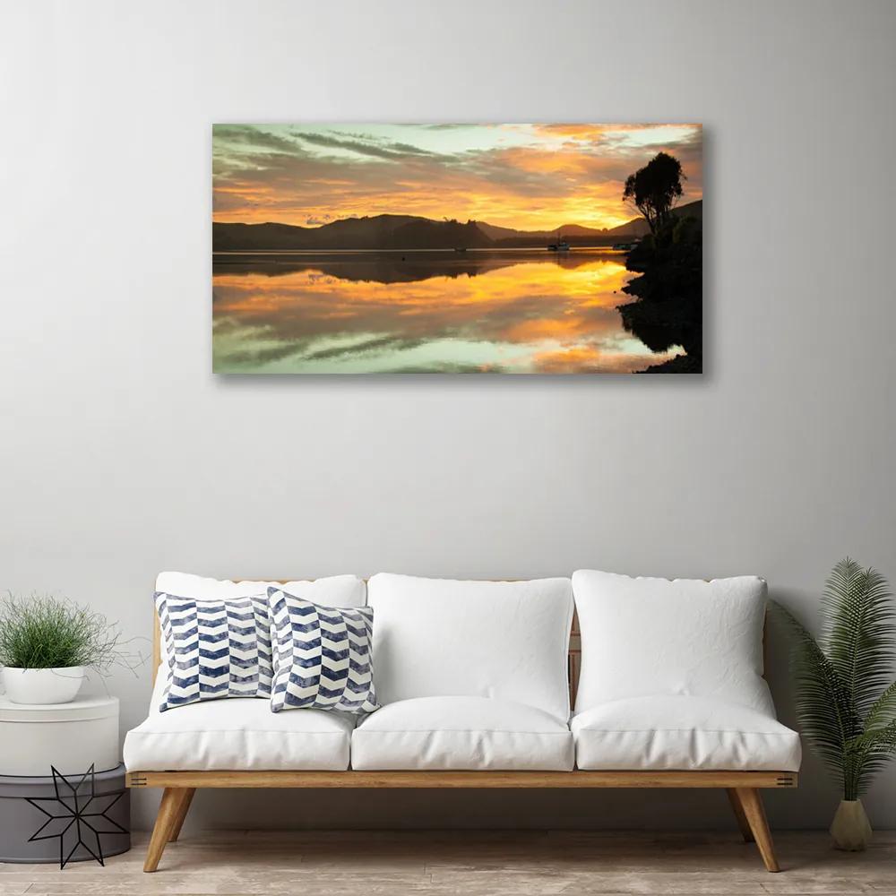 Obraz na plátně Voda Hory Krajina 100x50 cm