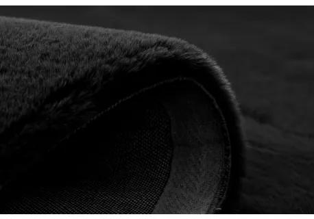 Dywany Luszczow Kusový koberec BUNNY černý, imitace králíčí kožešiny Rozměr koberce: 80 x 150 cm