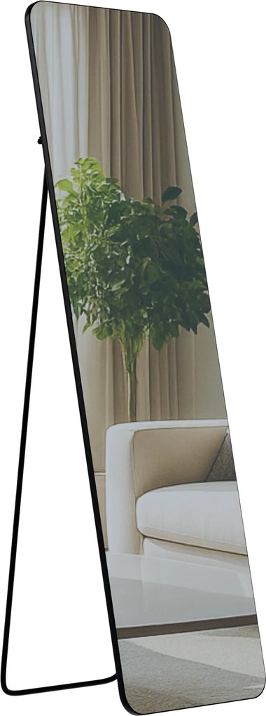 Zrcadlo Gurnee 140x40 cm – černá-matt