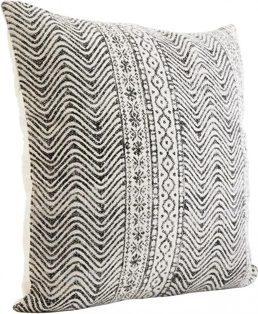 MADAM STOLTZ Povlak na polštář Orient 60x60 cm, černá barva, bílá barva, textil