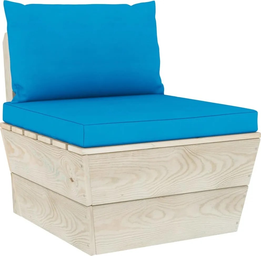 vidaXL 6dílná zahradní sedací souprava z palet + podušky smrkové dřevo [3063520] Barva: Modrá